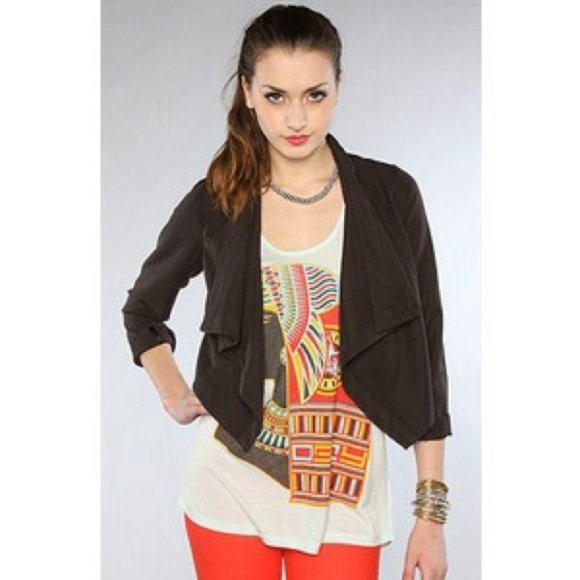 Obey | Jackets & Coats | Obey Cropped Draped Black Jacket | Poshmark